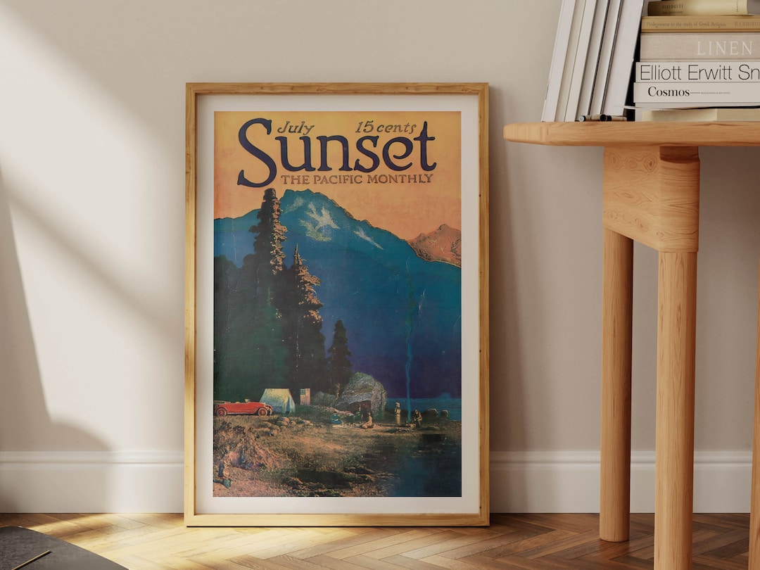 Vintage Sunset Magazine Cover Print, Camping, Wildlife Art (11x17) - Etsy