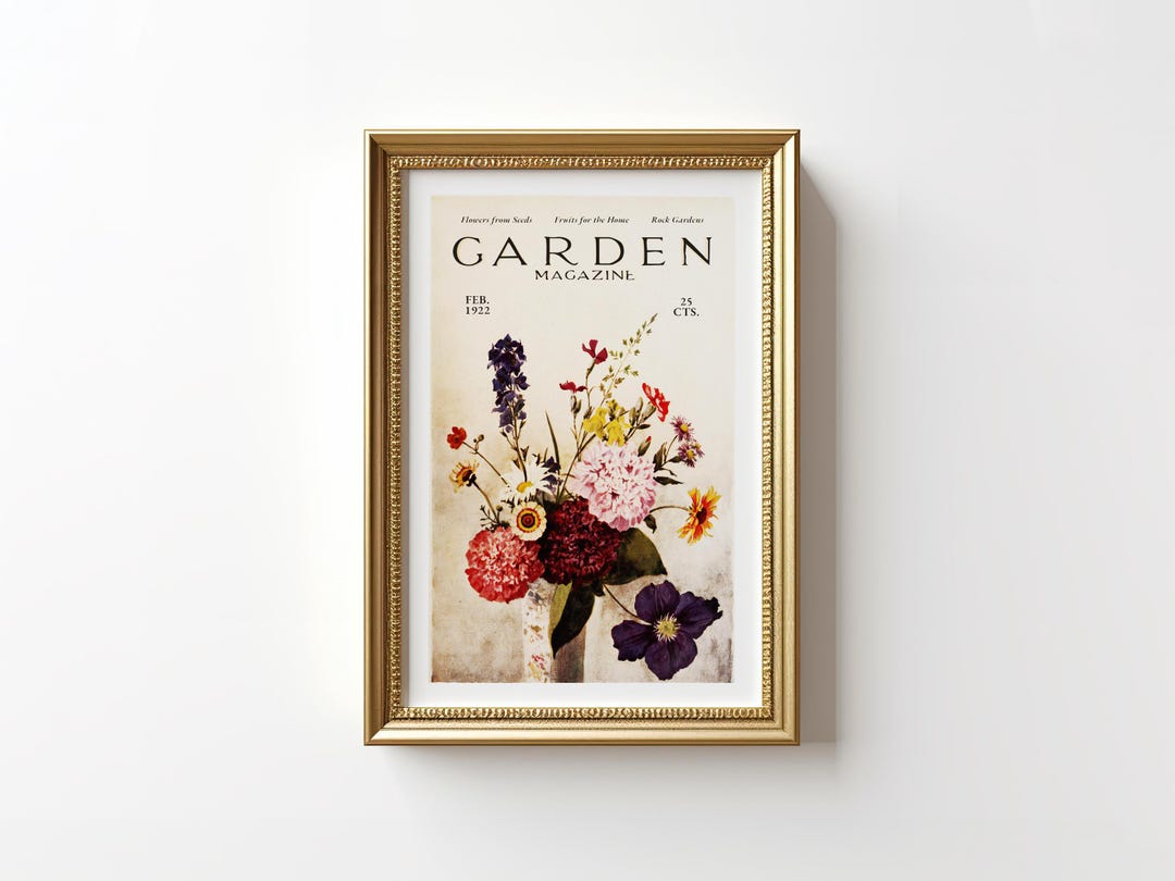 Retro Flower Garden Art Print Vintage Garden Poster Kitchen Wall Art ...