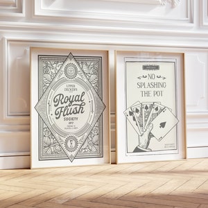 Funny Bathroom Print Set Royal Flush Bathroom Set of 2 Prints Bathroom ...