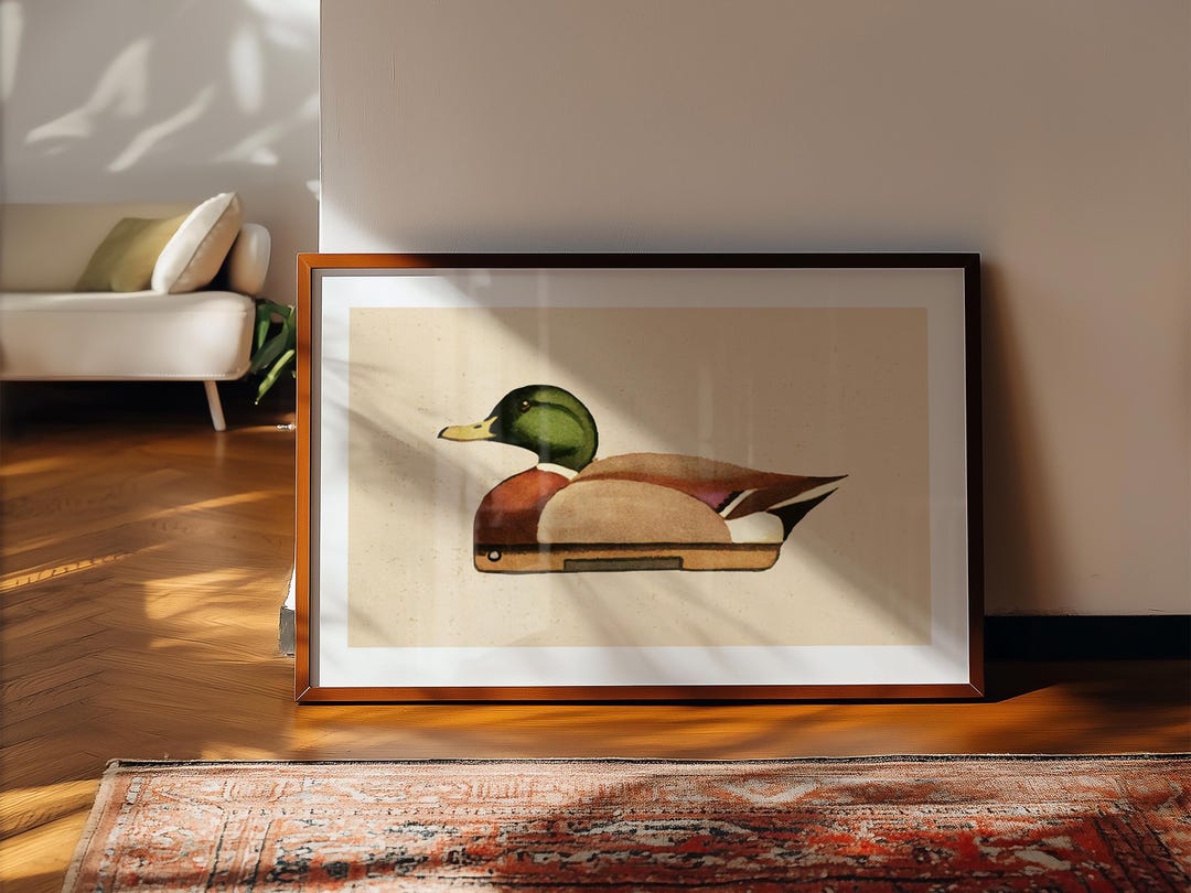 Retro Duck Decoy Print Gift for Hunter Outdoors Art Duck Decoy Poster ...