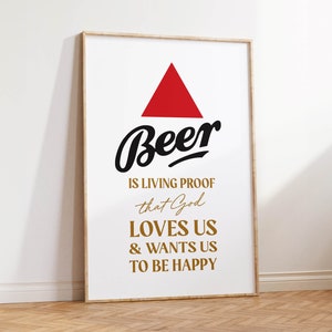 Beer Quote Print Bar Wall Art Beer Art Bar Decor Beer Bar Cart Poster ...