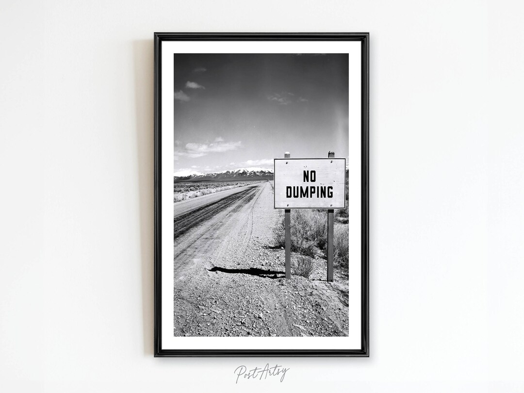 No Dumping Funny Bathroom Art Wall Decor Bathroom Print Vintage Photo ...
