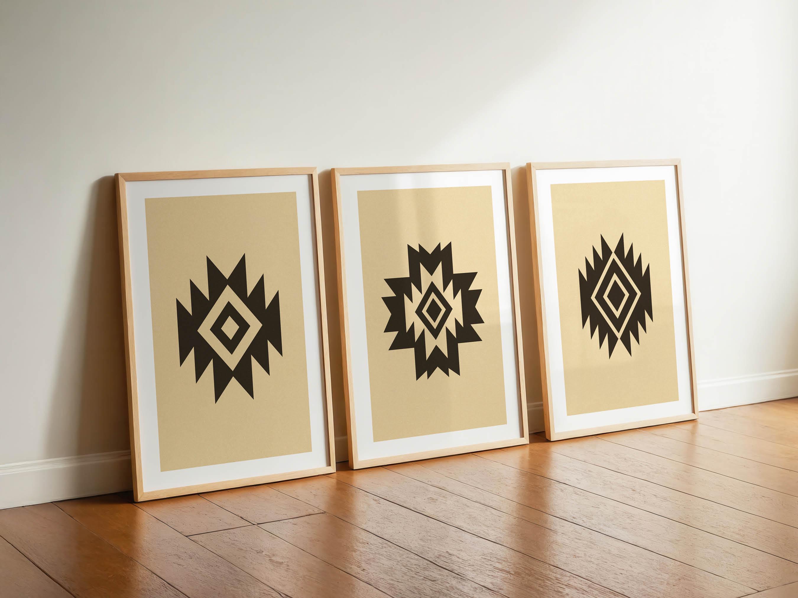 Retro Southwestern Prints: Rustic Cabin Wall Art, Set of 3 - Etsy