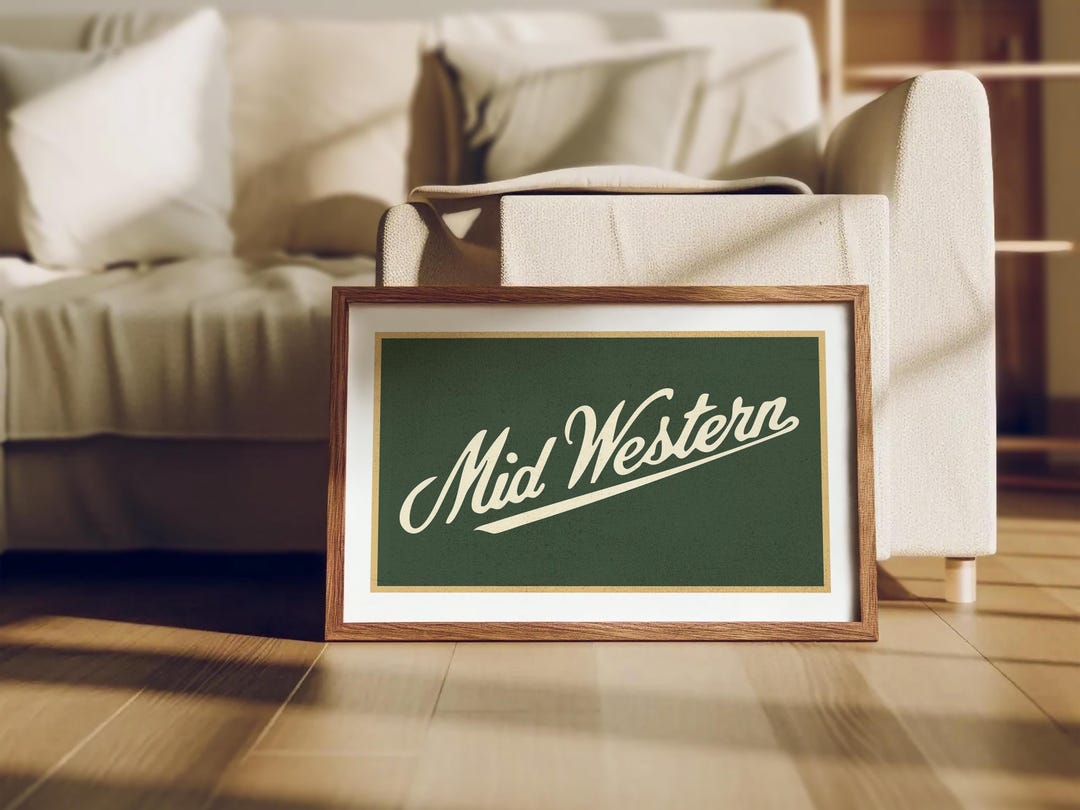 Retro Midwest Art Print Midwestern States Poster Midwest Wall Art Retro ...