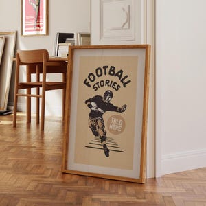 Retro Football Art Print, American Football Throwback Poster - Etsy