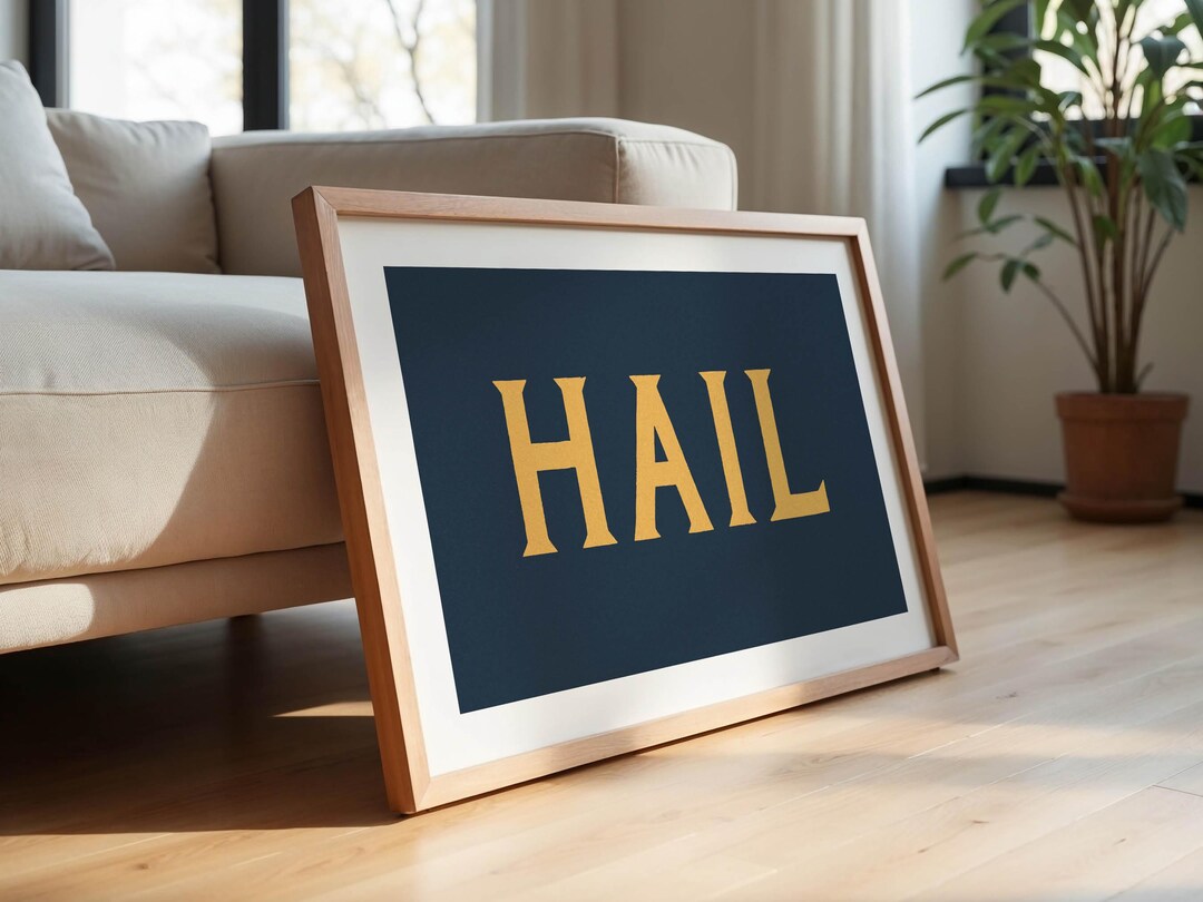 Retro Michigan Art Print Hail Poster State of Michigan Wall Art Retro ...