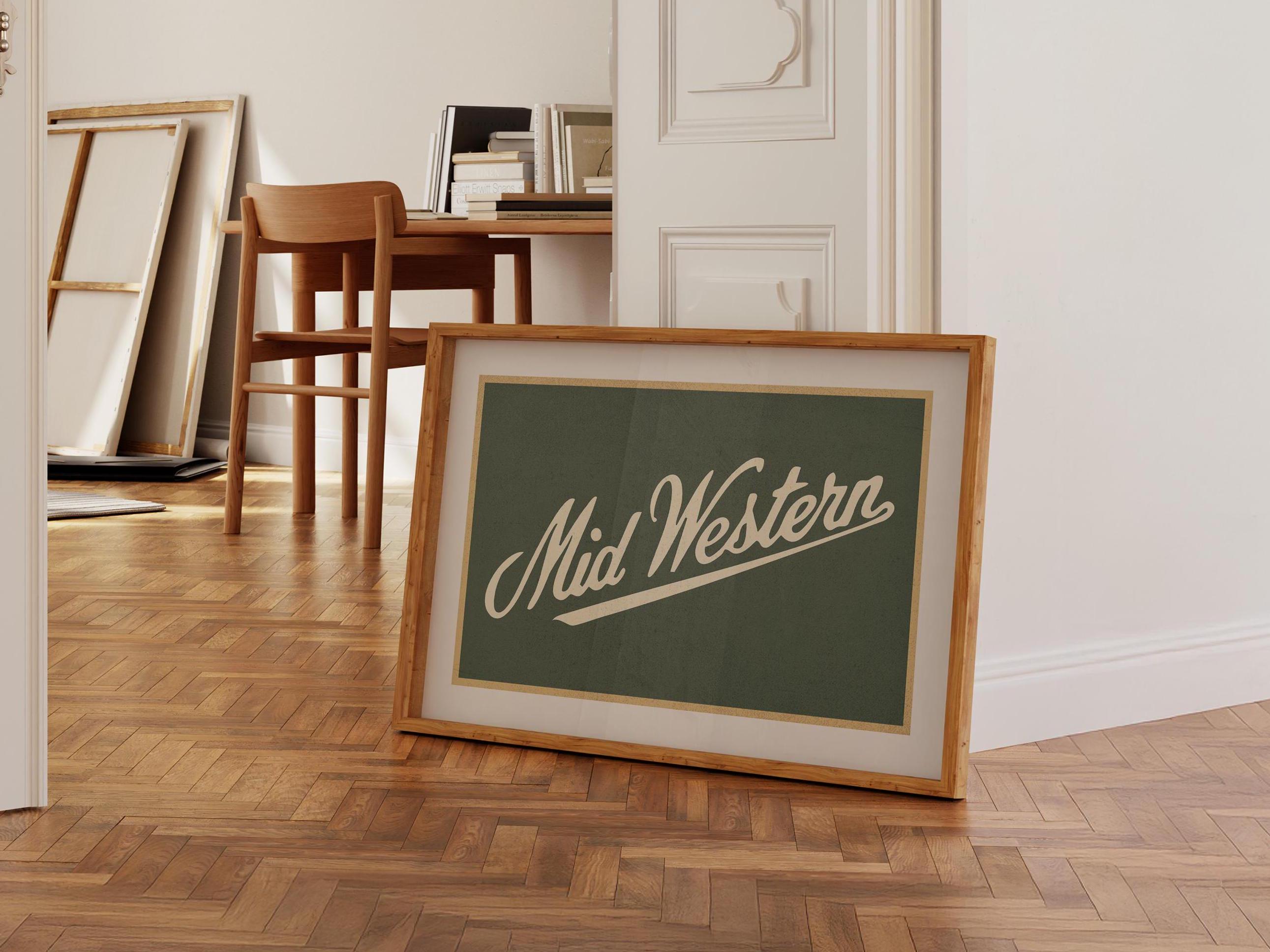 Retro Midwest Art Print Midwestern States Poster Midwest Wall Art Retro ...