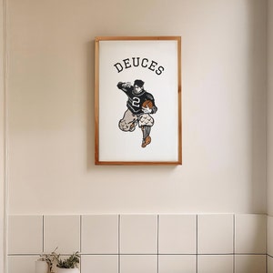 Sports Bathroom Print Funny Bathroom Wall Art Deuces Bathroom Poster ...