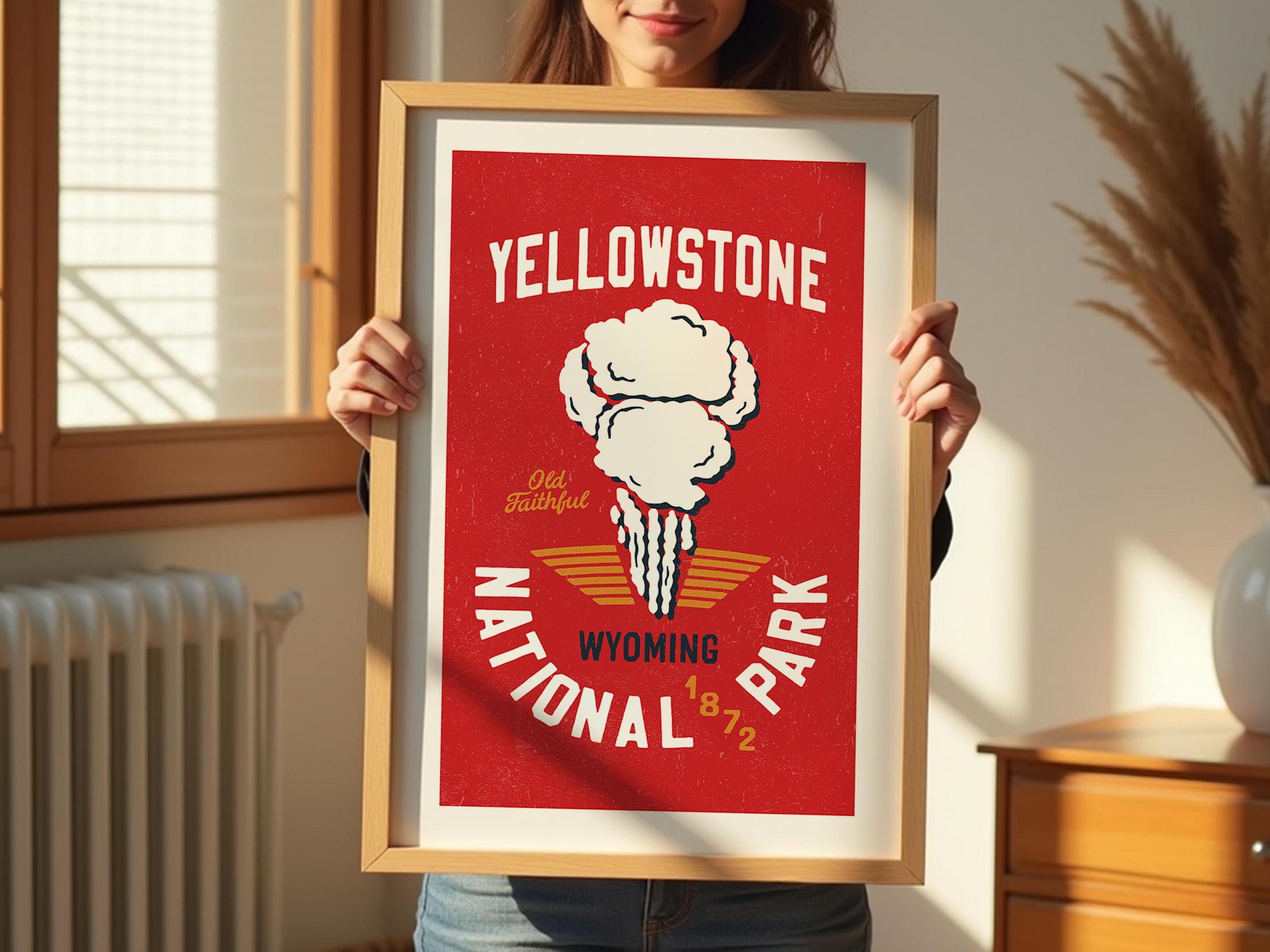 Retro Wyoming Travel Prints Set of 2 Wyoming Art Cowboy State Posters ...