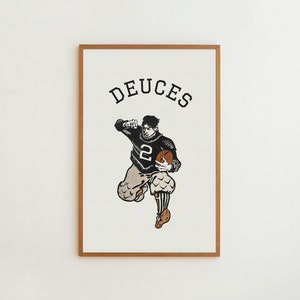 Sports Bathroom Print Funny Bathroom Wall Art Deuces Bathroom Poster ...