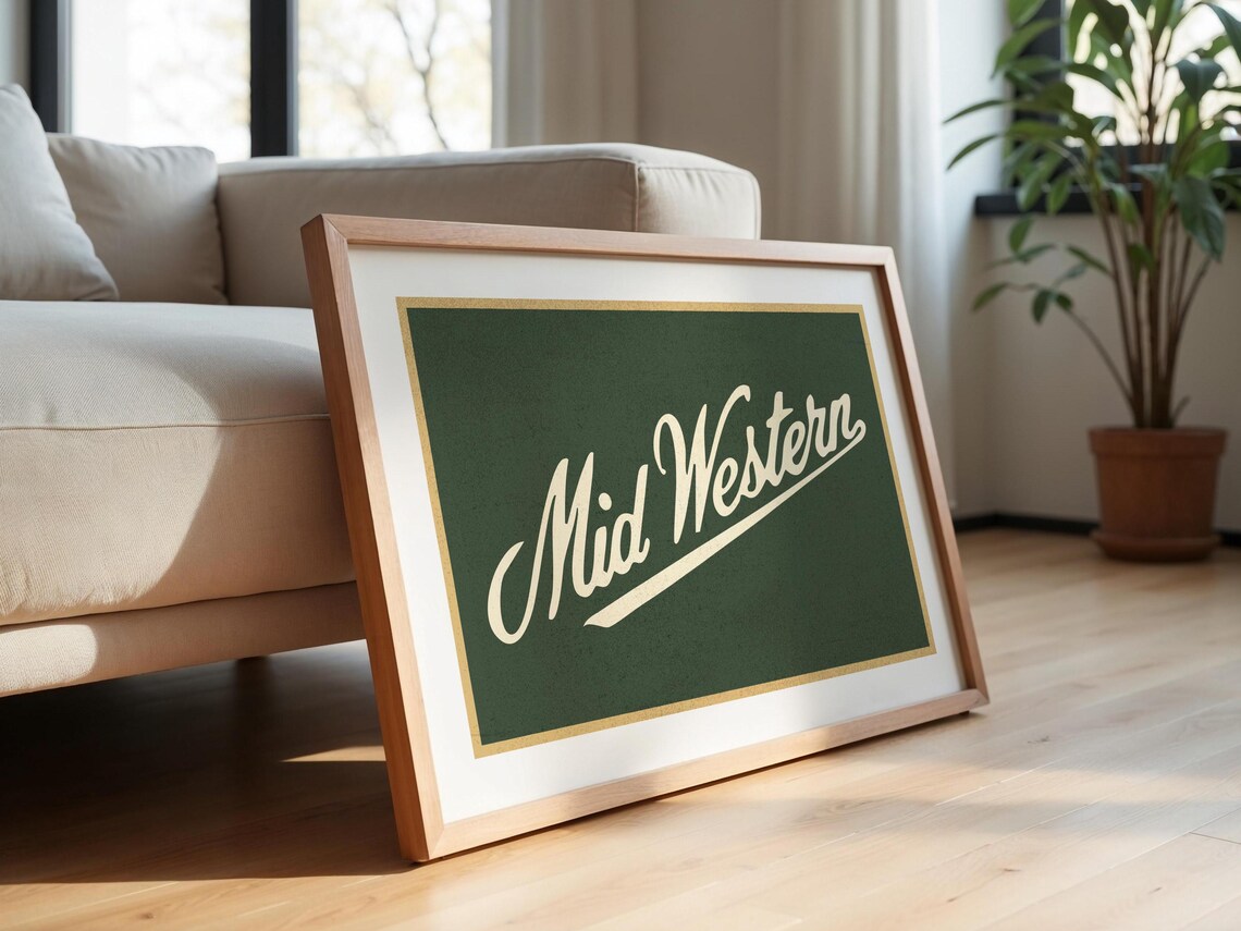 Retro Midwest Art Print Midwestern States Poster Midwest Wall Art Retro ...
