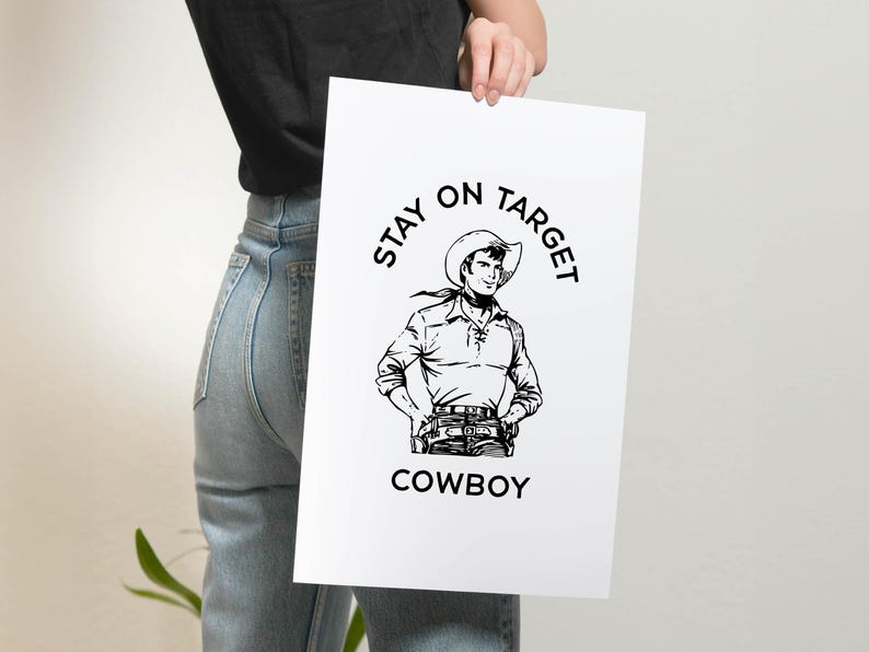 Funny Cowboy Bathroom Print | Western Humor Poster - Etsy