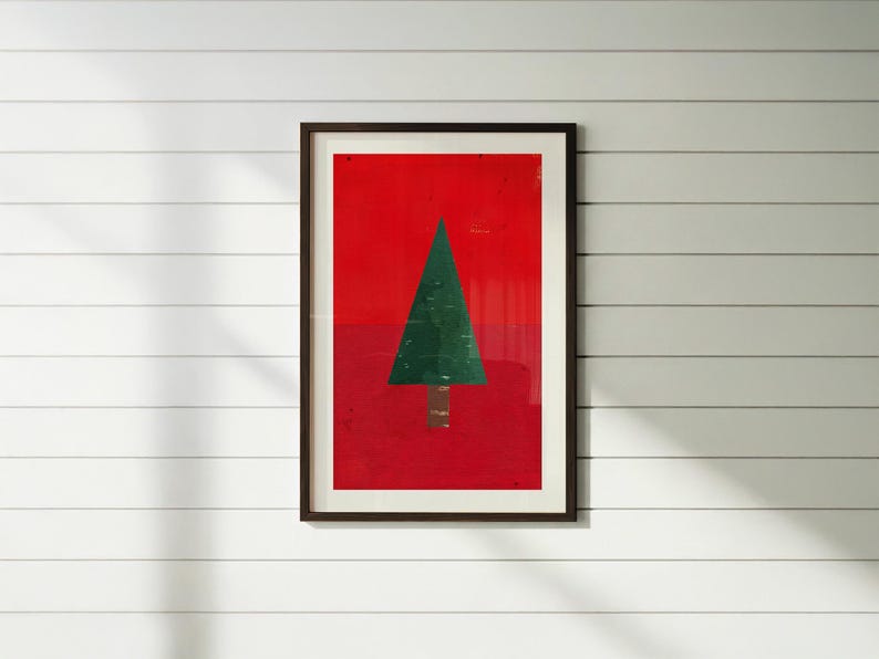 Retro Pine Tree Print: Cabin Wall Art, Lake House Decor - Etsy