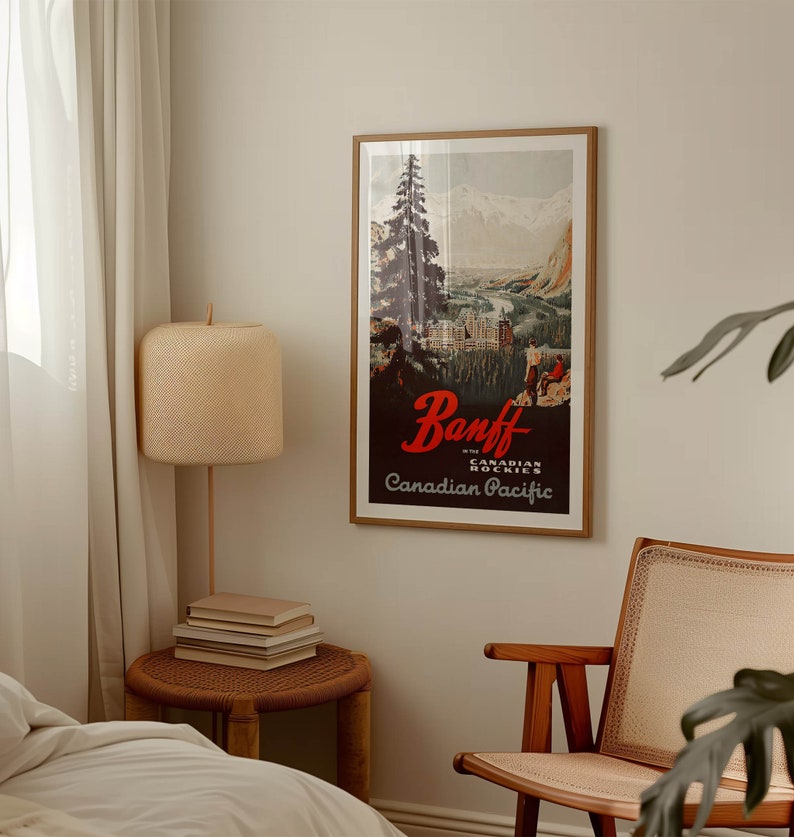 Banff Travel Print Retro Banff Art Canada Wall Art Pacific Coast Travel ...