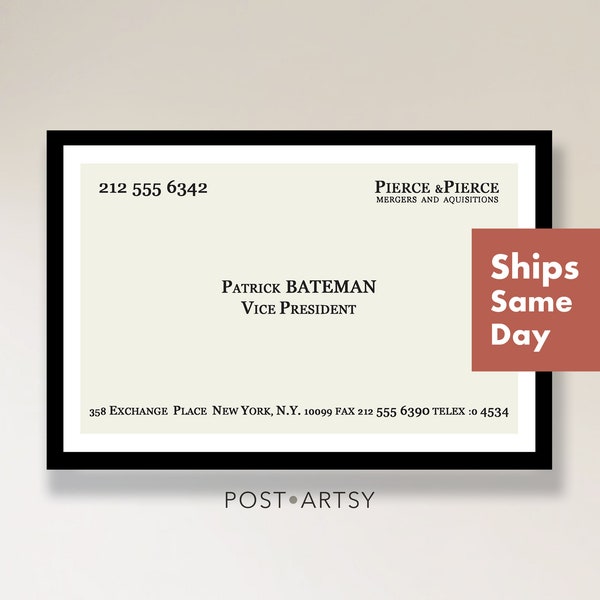 Patrick Bateman Business Card - Etsy