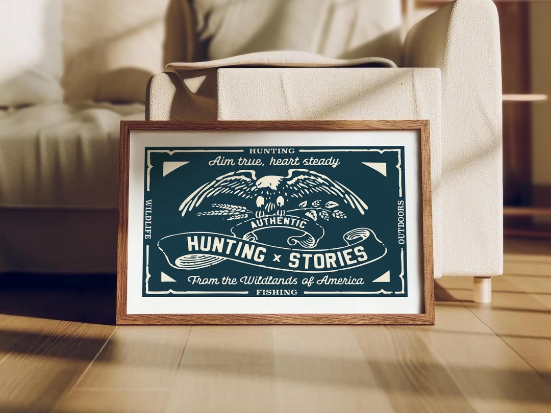 Retro Hunting Stories Print Gift for Hunter Art Poster Old Time Hunting ...