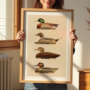 Retro Duck Art Prints Hunting Art Duck Decoy Posters Set of 2 Outdoorsy ...