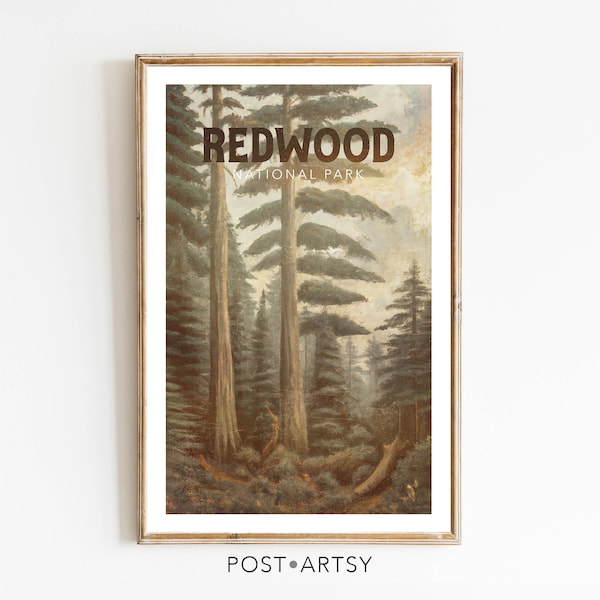Vintage Redwood Print - Etsy