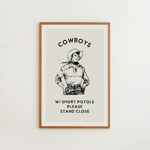 Cowboy Bathroom Print Funny Bathroom Wall Art Bathroom Poster Western ...