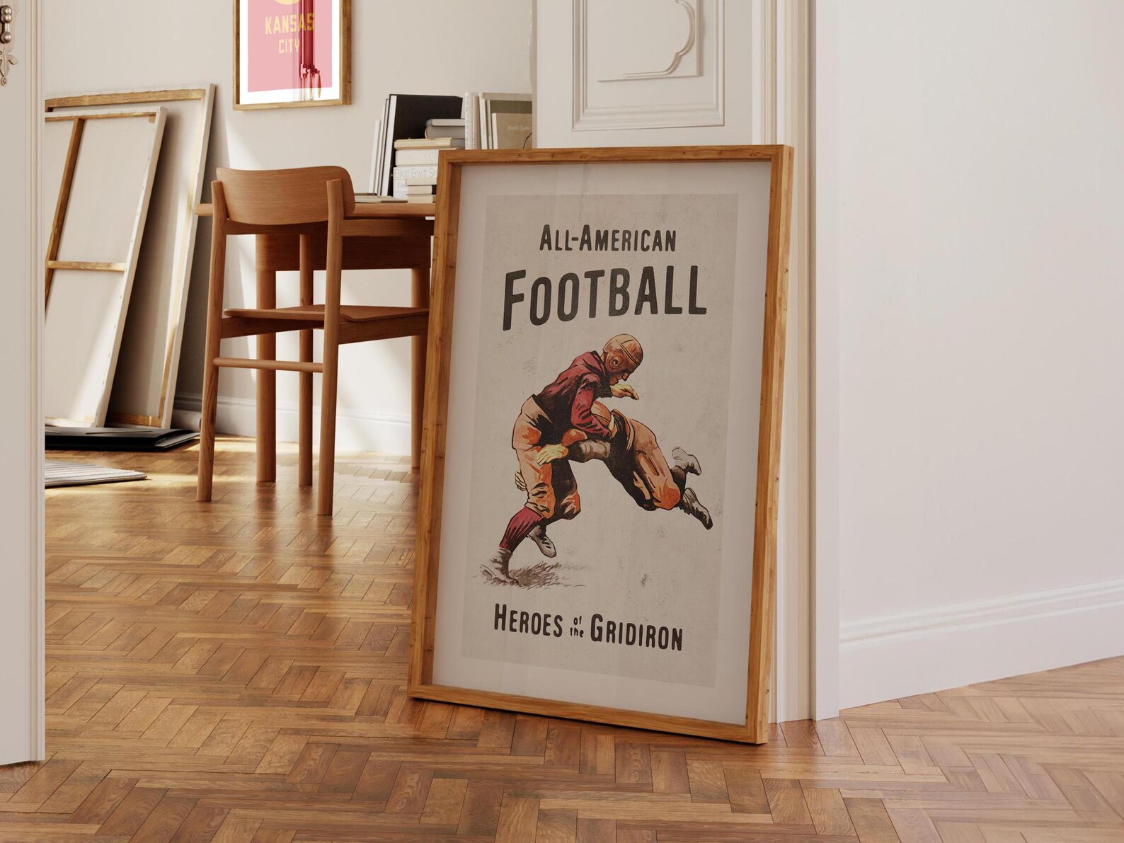 Vintage Football Art Print: Retro Sports Poster, Home Decor - Etsy