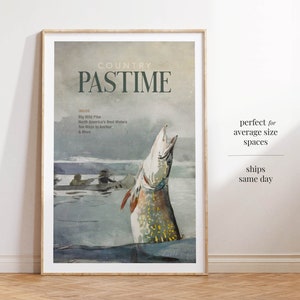 Rustic Fishing Prints Set of 4 Fishing Prints Retro Fish Decor ...