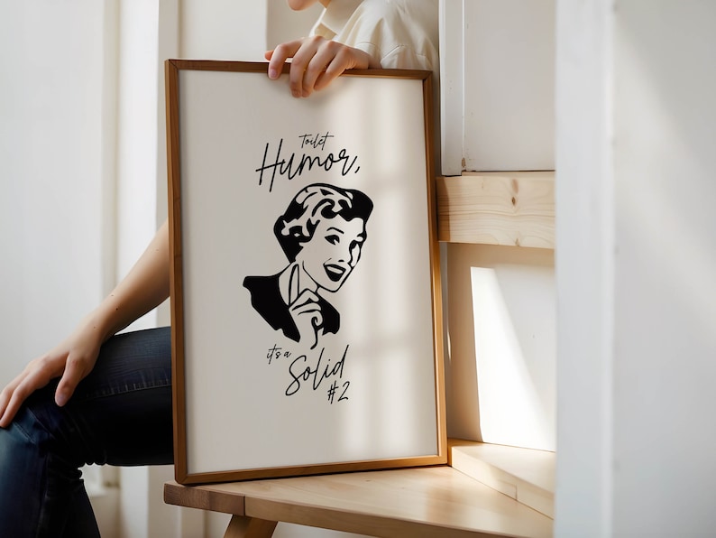 Funny Retro Bathroom Art Print: Toilet Humor - Etsy