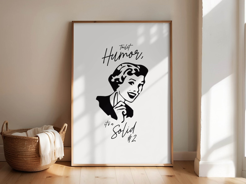 Funny Retro Bathroom Art Print: Toilet Humor - Etsy