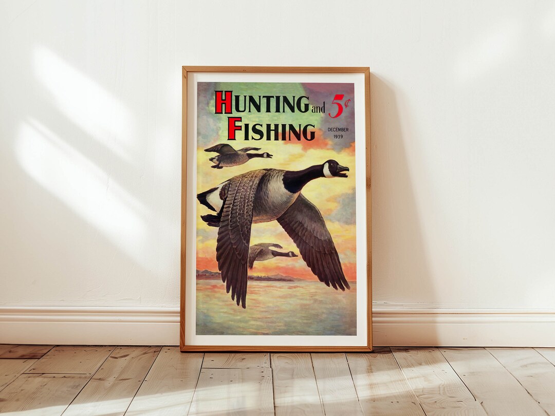 Vintage Hunting + Fishing Poster Retro Outdoorsy Decor Travel Poster ...