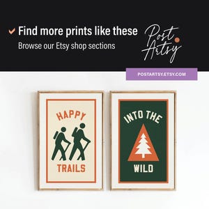 Retro Wilderness Art Print Camping Poster Outdoorsy Gift for Friend ...