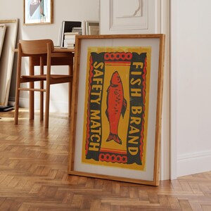 Retro Fishing Print Fish Matches Poster Fish Art Home Office Decor ...