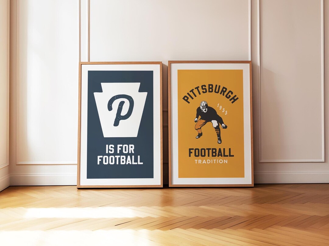 Retro Pennsylvania Sports Prints Pittsburgh Art Poster Set of 2 Sports ...