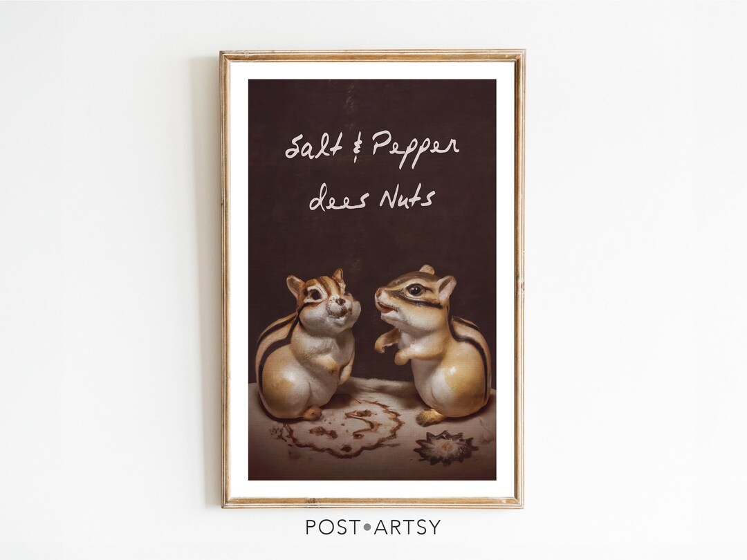 Funny Chipmunk "dees Nuts" Kitchen Print, Vintage Style Wall Art - Etsy