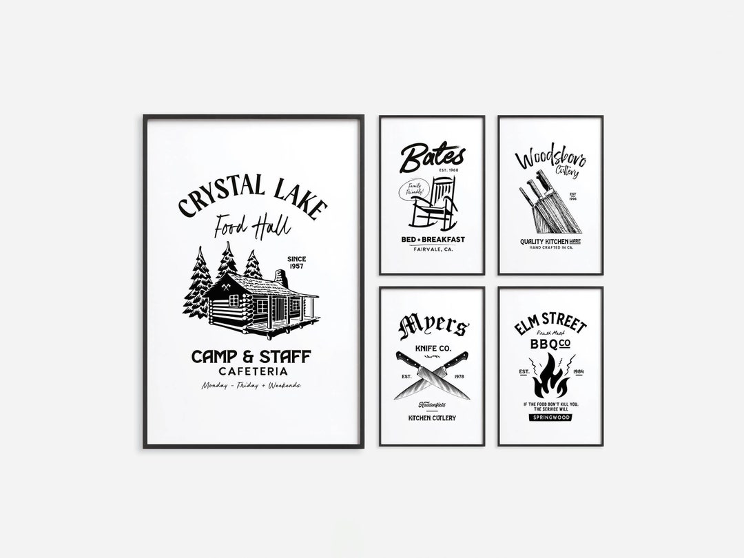 Killer Kitchen Art Horror Movie Prints Set of 5 Mix + Match Nightmare ...