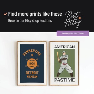 Retro Baseball Art Throwback Baseball Print Big Game Baseball Poster ...