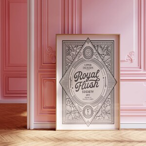 Funny Bathroom Print Set Royal Flush Bathroom Set of 2 Prints Bathroom ...