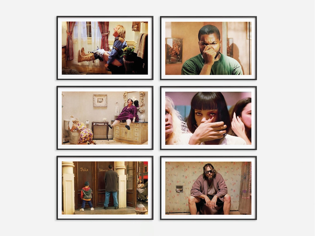 Funny Bathroom Art Movie Poster Set Mix and Match Funny Bathroom Prints ...