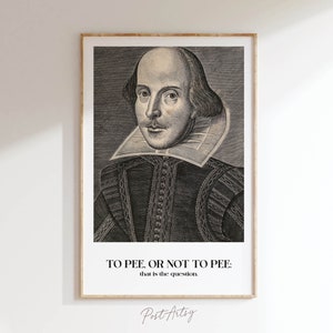Funny Bathroom Art Wall Decor Shakespeare Classical Print Vintage ...