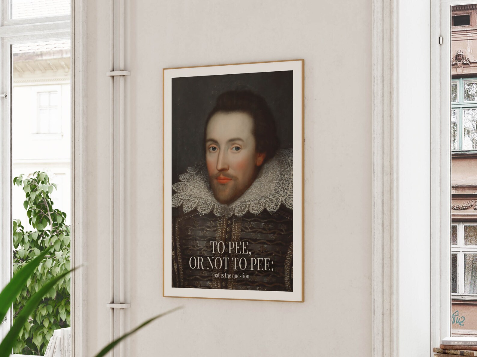 Funny Bathroom Art Wall Decor Shakespeare Classical Painting Vintage ...