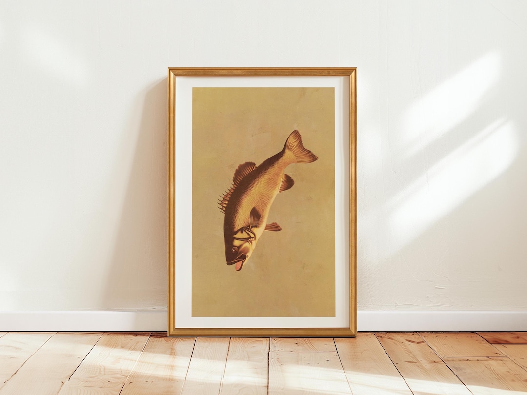Vintage Fishing Art Print, Retro Angler Wall Decor, Outdoorsy Gift - Etsy