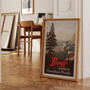 Banff Travel Print Retro Banff Art Canada Wall Art Pacific Coast Travel ...