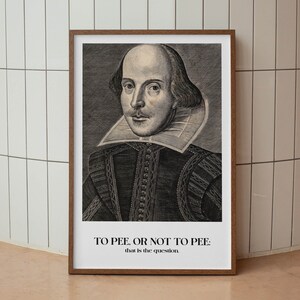 Funny Bathroom Art Wall Decor Shakespeare Classical Print Vintage ...