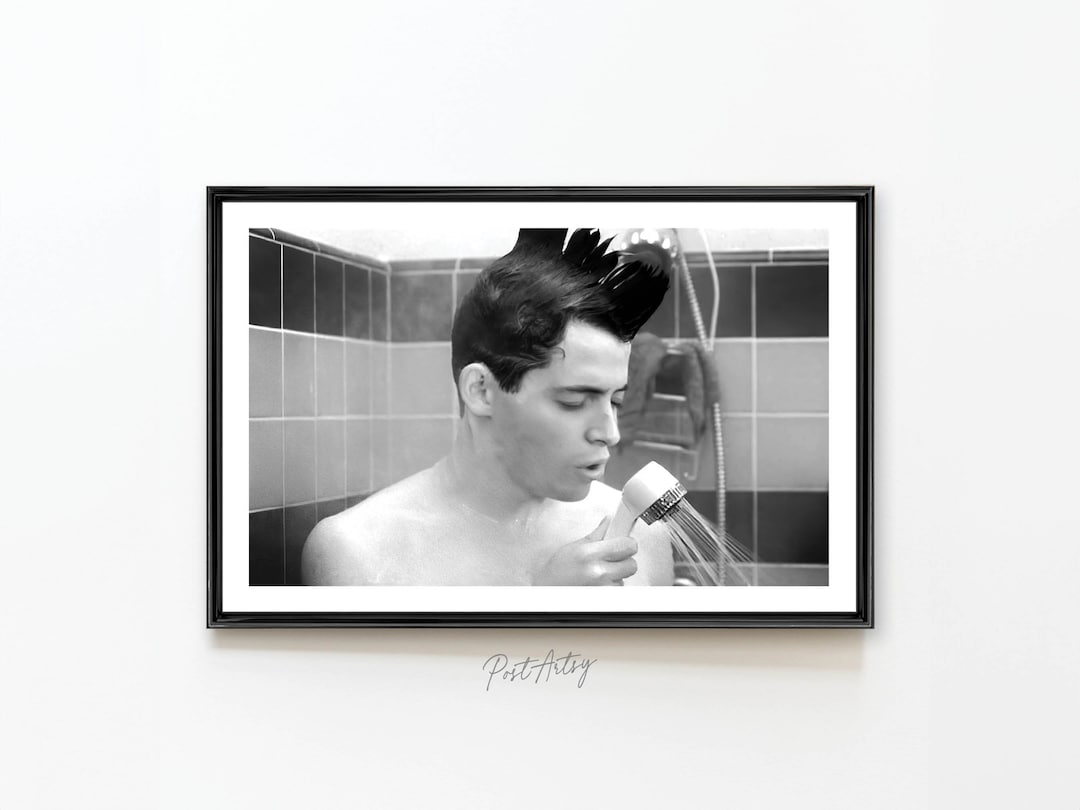 Funny Bathroom Art Movie Poster Print Ferris Shower Scene 80s Film Wall ...