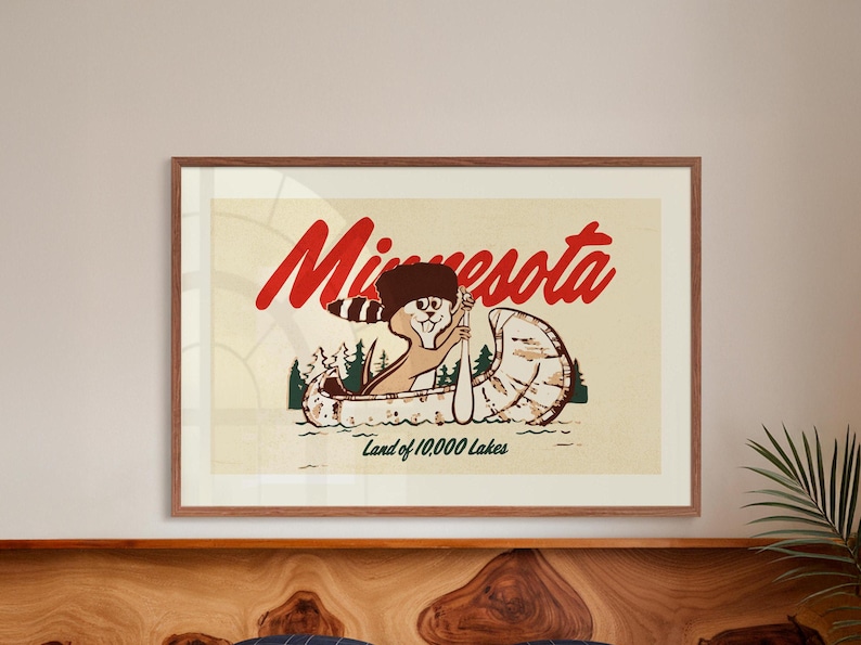 Retro Minnesota Art Print: Lakes & Outdoorsy Decor - Etsy