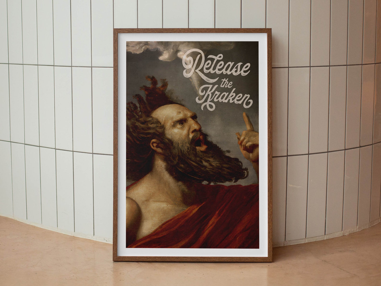 Zeus Painting Bathroom Art Funny Poster Print Vintage Midcentury Wall ...