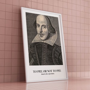 Funny Bathroom Art Wall Decor Shakespeare Classical Print Vintage ...