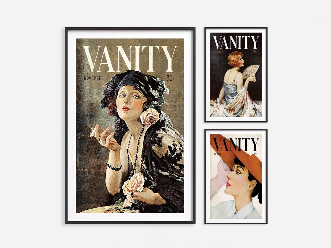 Vanity Prints Bathroom Art Set of 3 Bathroom Prints Wall Decor Woman's ...