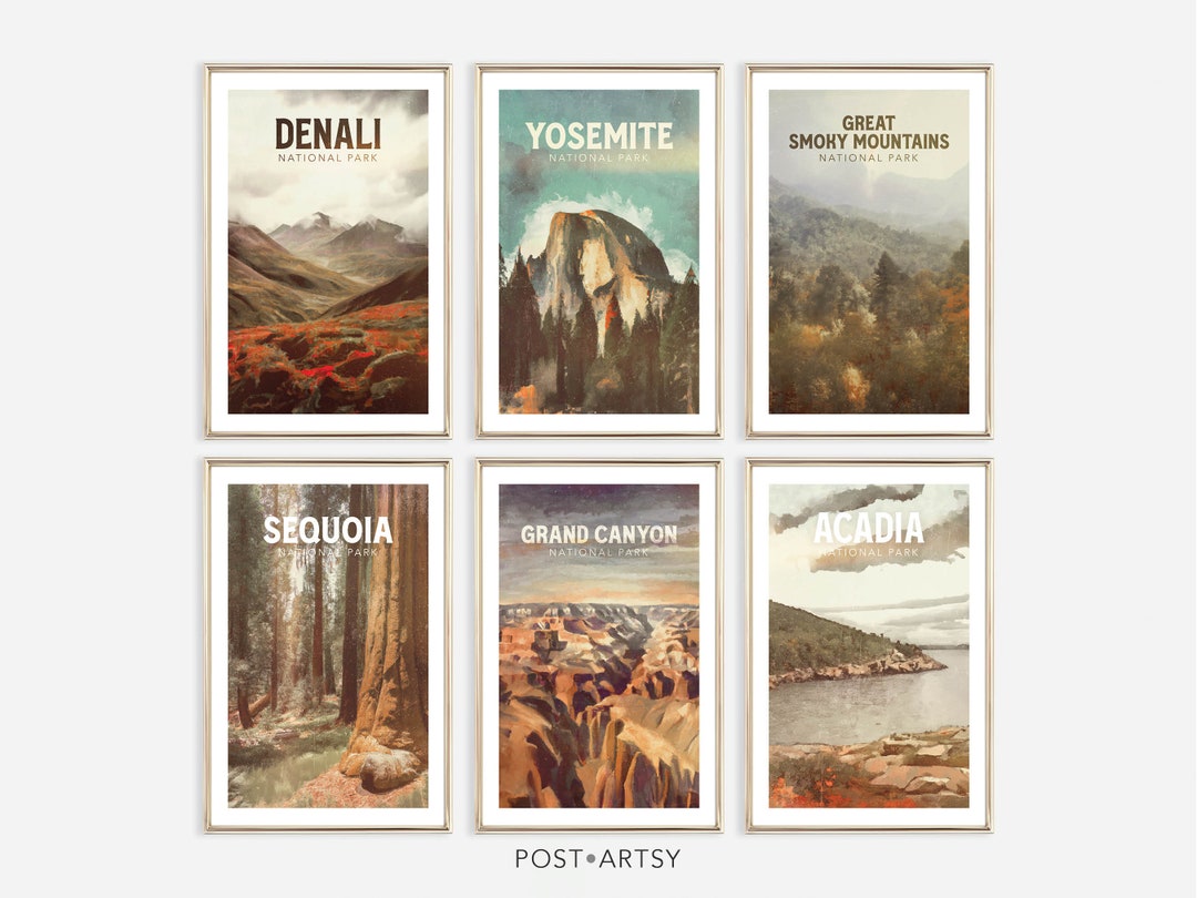 National Park Poster Set Mix and Match National Park Travel - Etsy