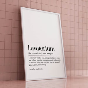 Funny Bathroom Definition Print Wall Art for Bathroom Toilet Humor ...