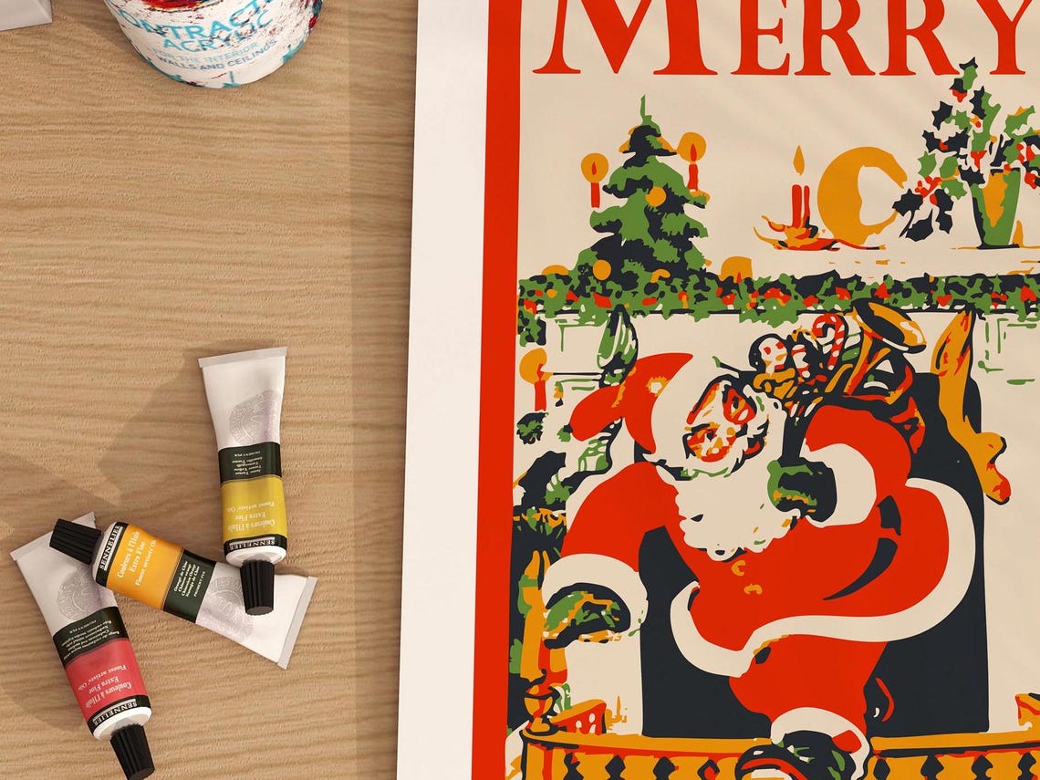 Retro Christmas North Pole Print Holiday Art Poster Christmas Wall Art ...