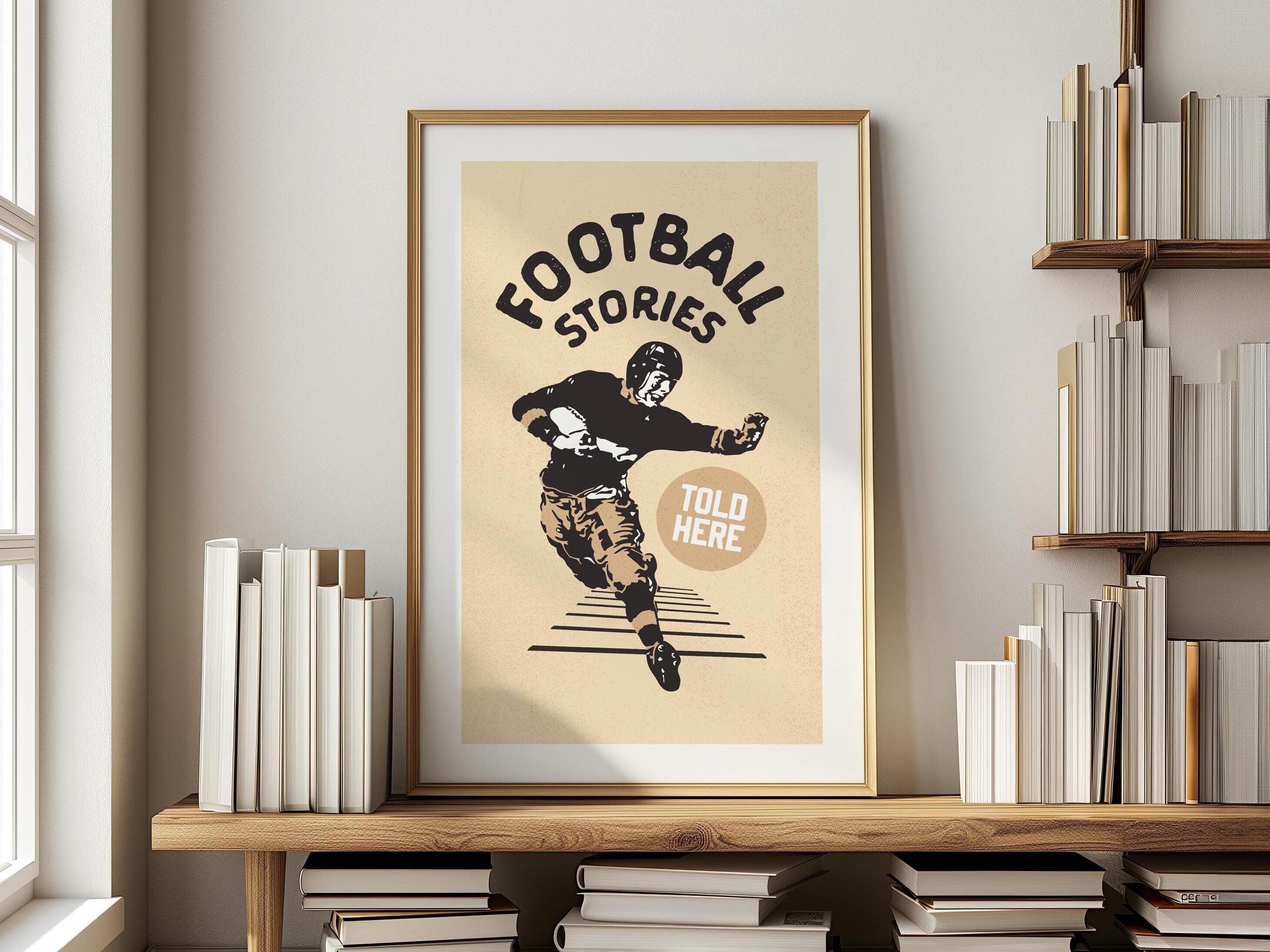 Retro Football Art Print, American Football Throwback Poster - Etsy